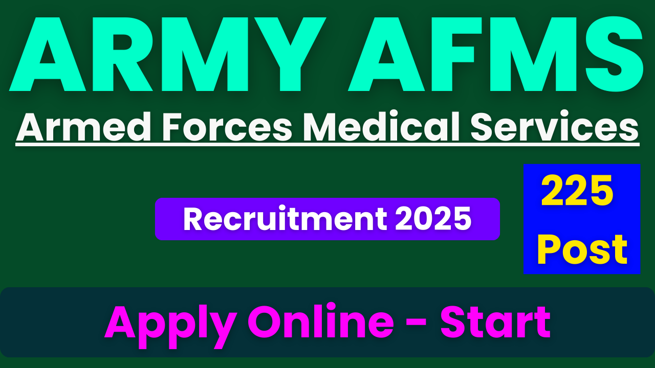 Army AFMS MO Online Form 2025 - Exam Job Alert