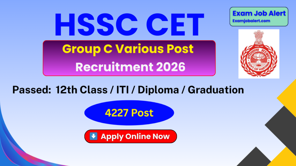 HSSC Group C Recruitment 2026 – Apply Online For 4227 Posts
